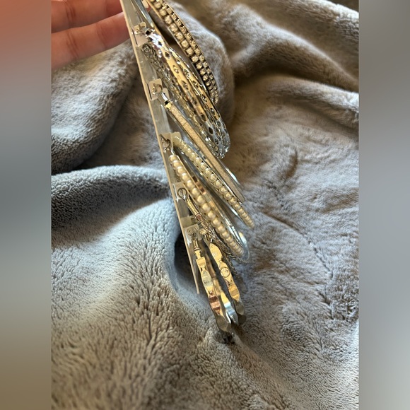 Jewelry | 6 New Fashion Earrings Hoops Silver Forever 21 | Poshmark